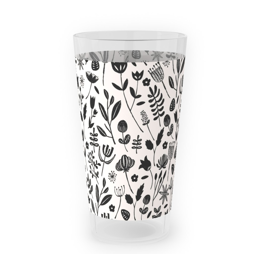 Folk Botanical Print - Neutral Outdoor Pint Glass | Shutterfly
