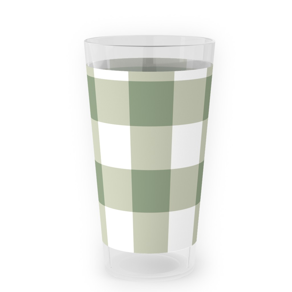 Plaid - Green Outdoor Pint Glass | Shutterfly