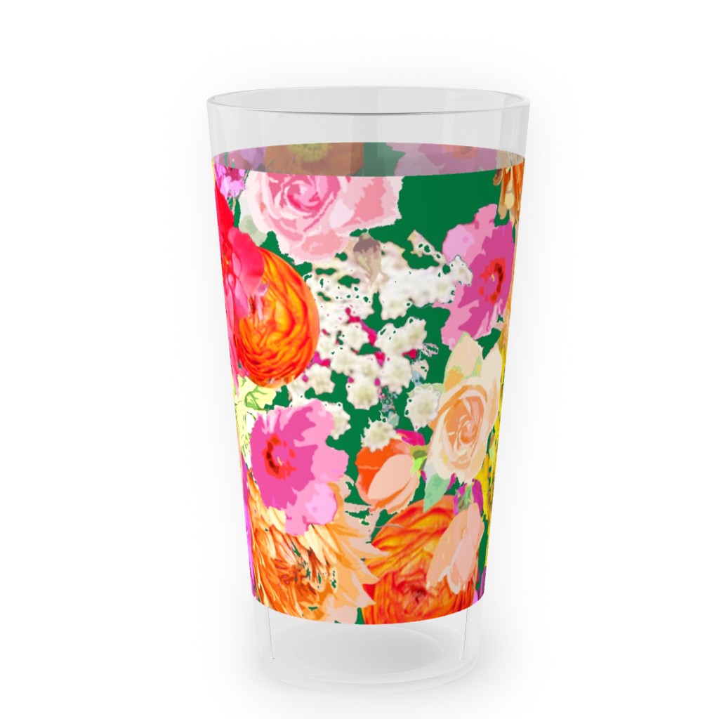 Summer Bright Floral - Kelly Green Outdoor Pint Glass | Shutterfly