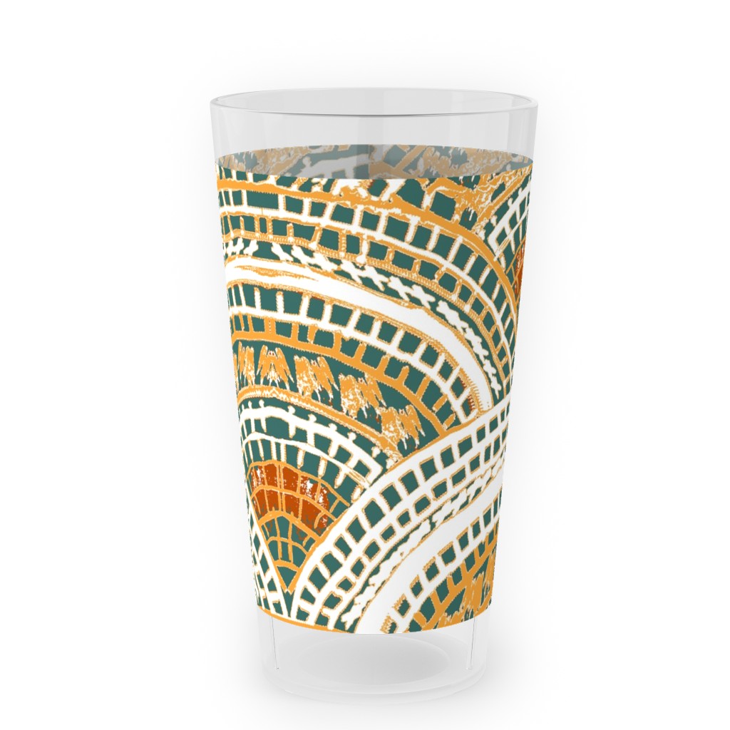 Earthy Fans - Orange Green and Gold Outdoor Pint Glass | Shutterfly