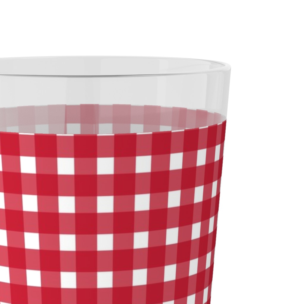 Classic Gingham - Red Outdoor Pint Glass | Shutterfly