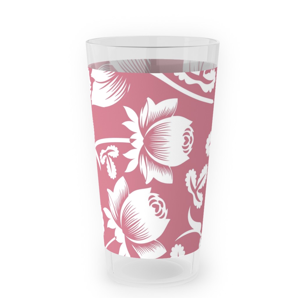 Lovely Rose Flower - Pink and White Outdoor Pint Glass | Shutterfly