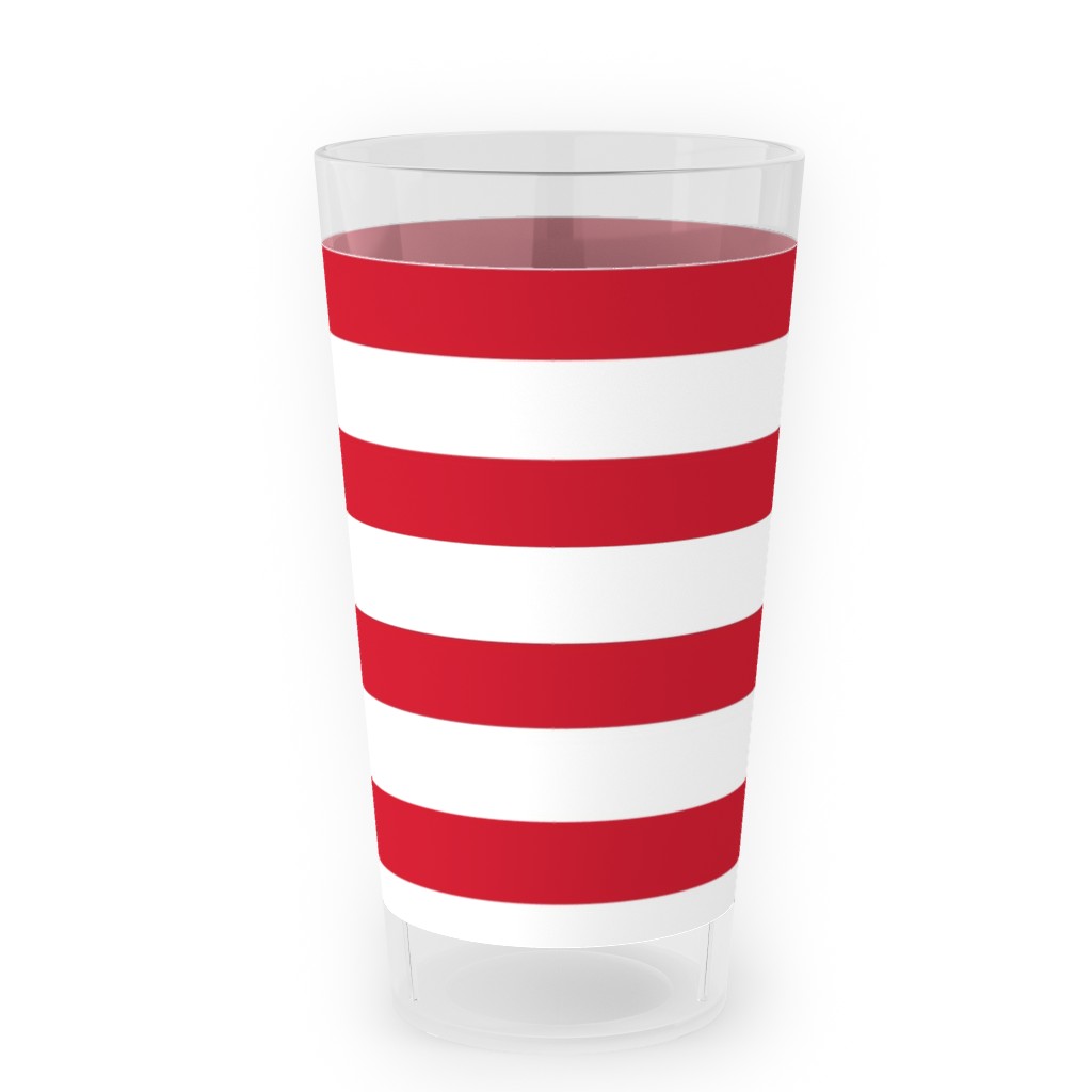 Stripes - Red and White Outdoor Pint Glass | Shutterfly