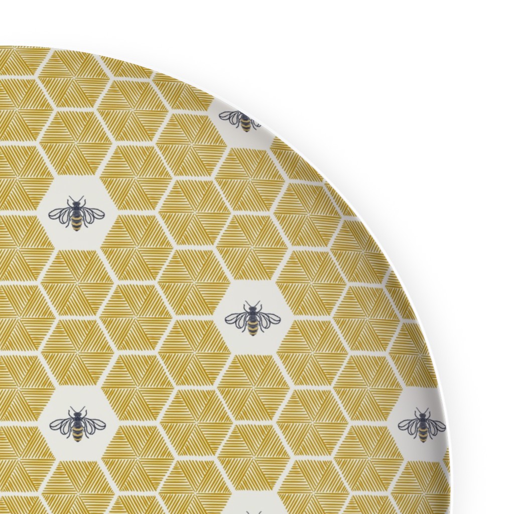 Bees Stitched Honeycomb - Gold Plates | Shutterfly