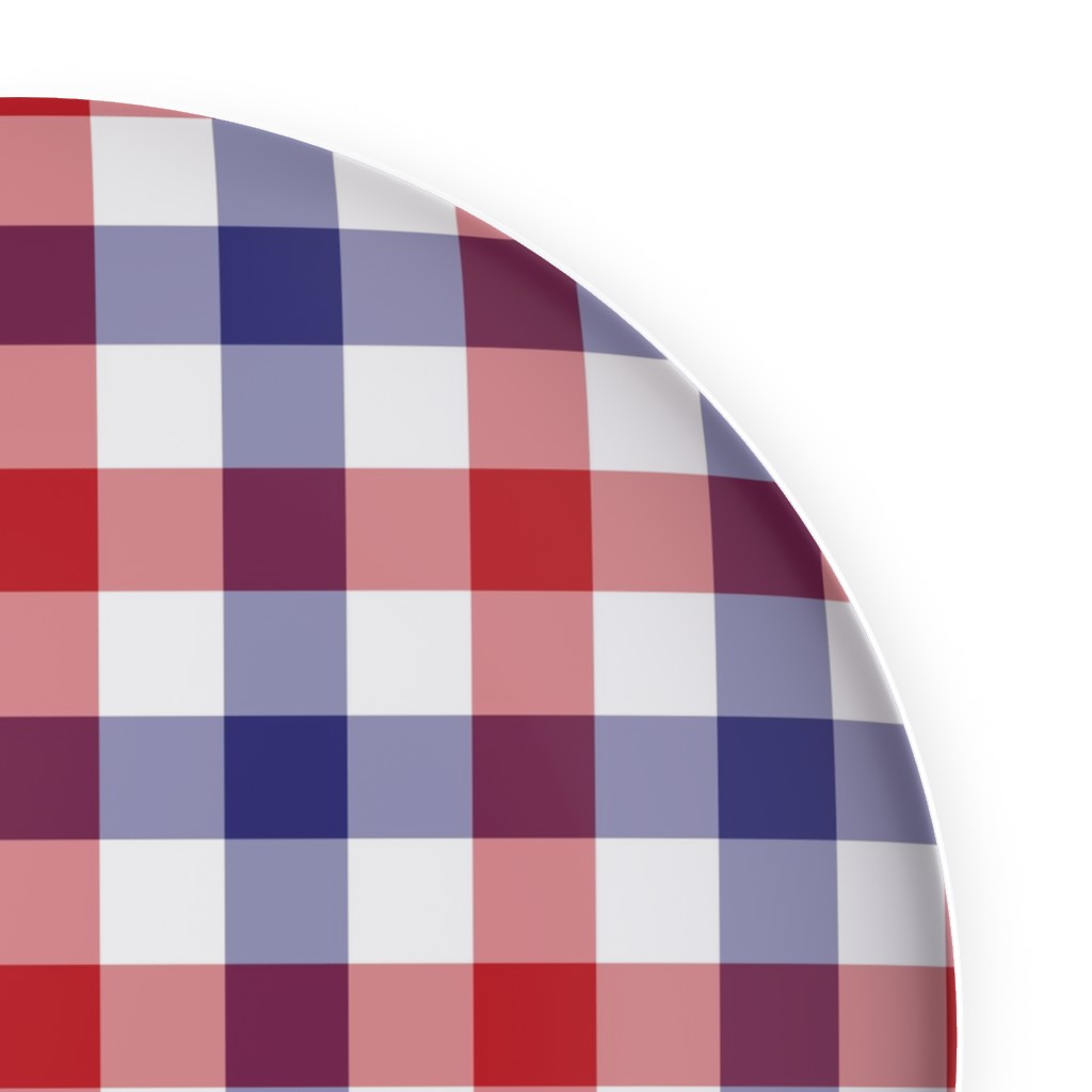 Red White and Blue Gingham Checks Plates | Shutterfly