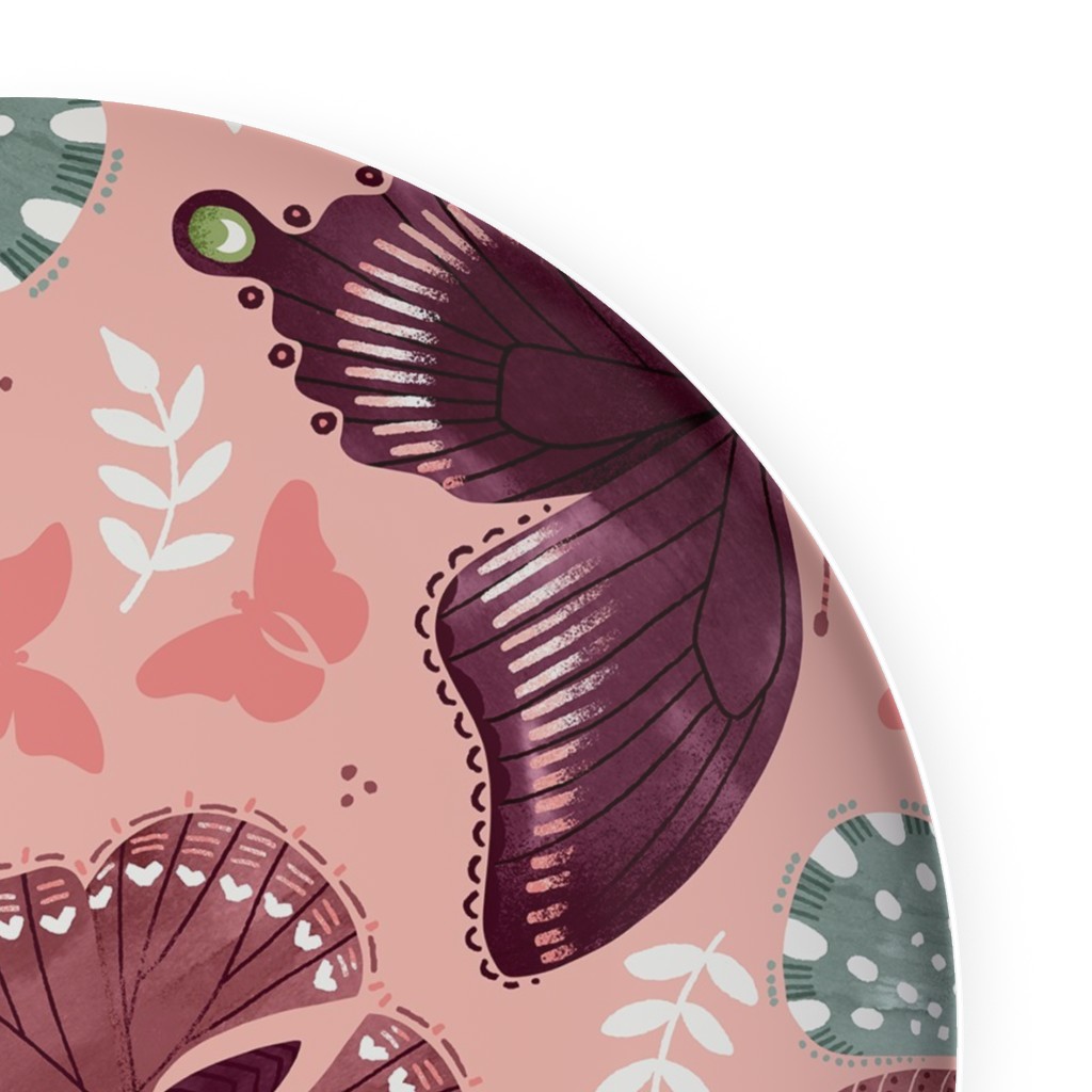Romantic Butterflies on Pink Plates | Shutterfly