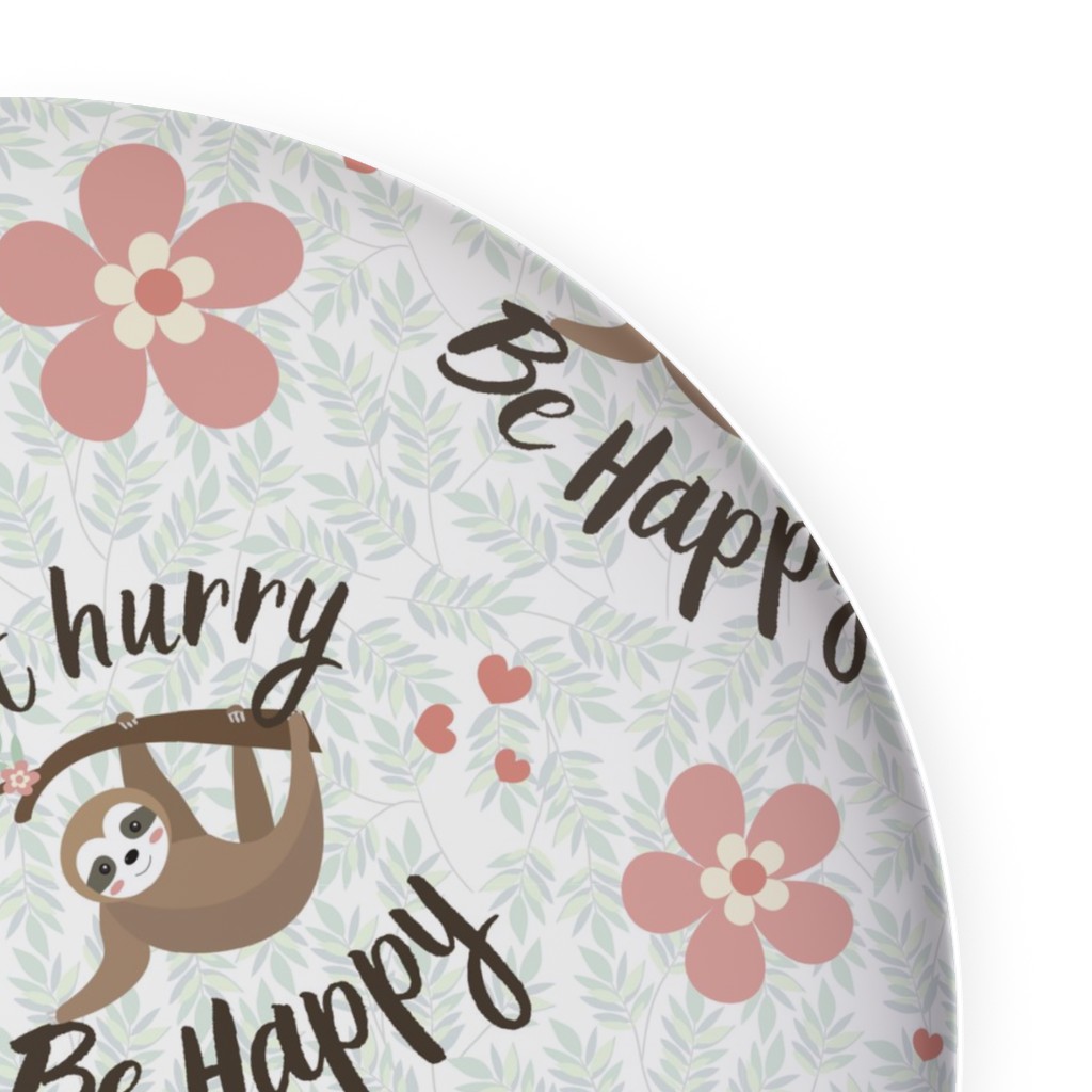 Don't Hurry Be Happy Sloth Plates | Shutterfly
