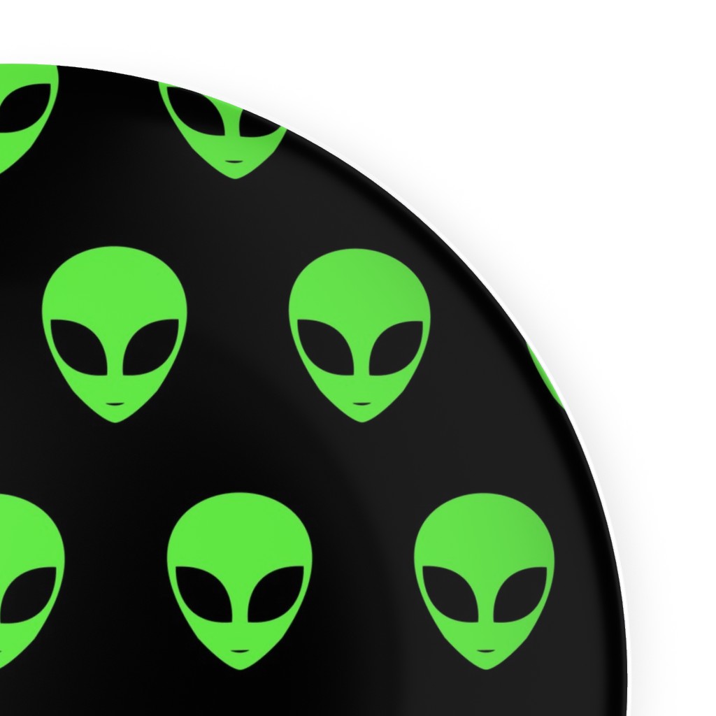 Retro Alien - Neon Green and Black Plates | Shutterfly