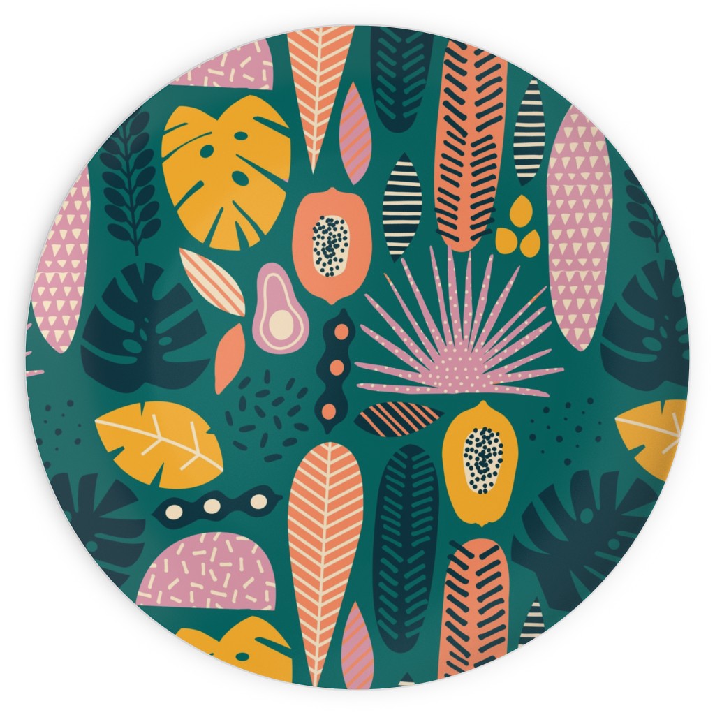 Retro Tropical Pattern Plates | Shutterfly