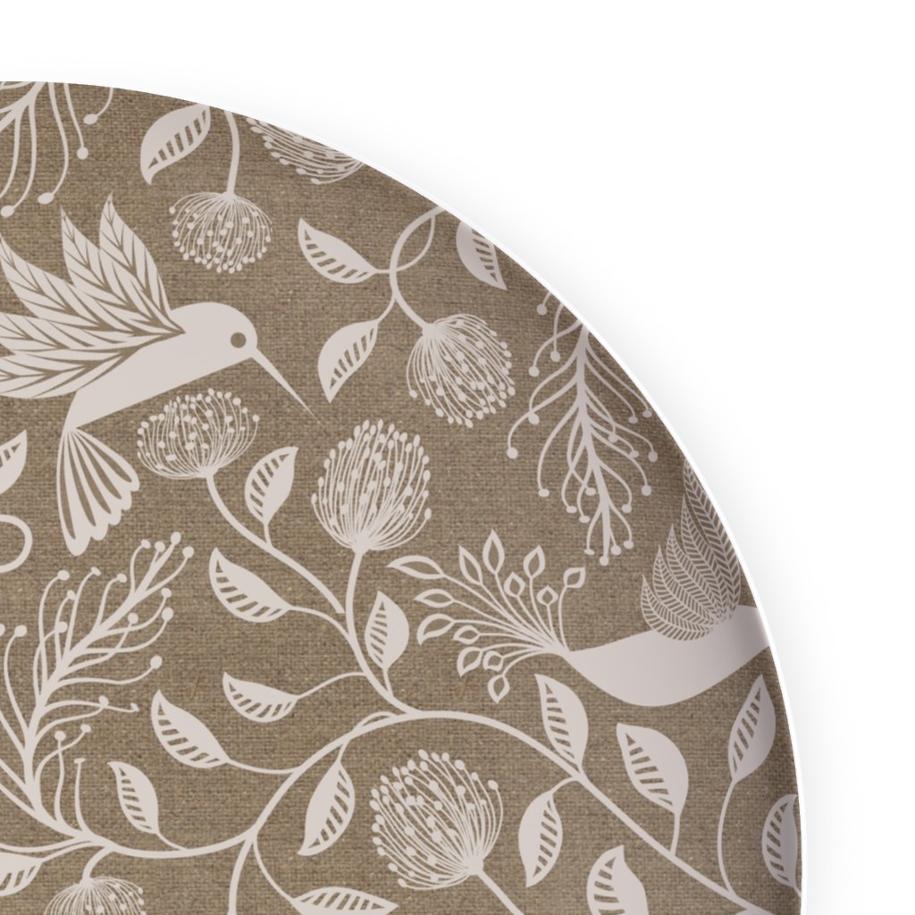 Papercutting Floral and Hummingbirds - Neutral Plates | Shutterfly