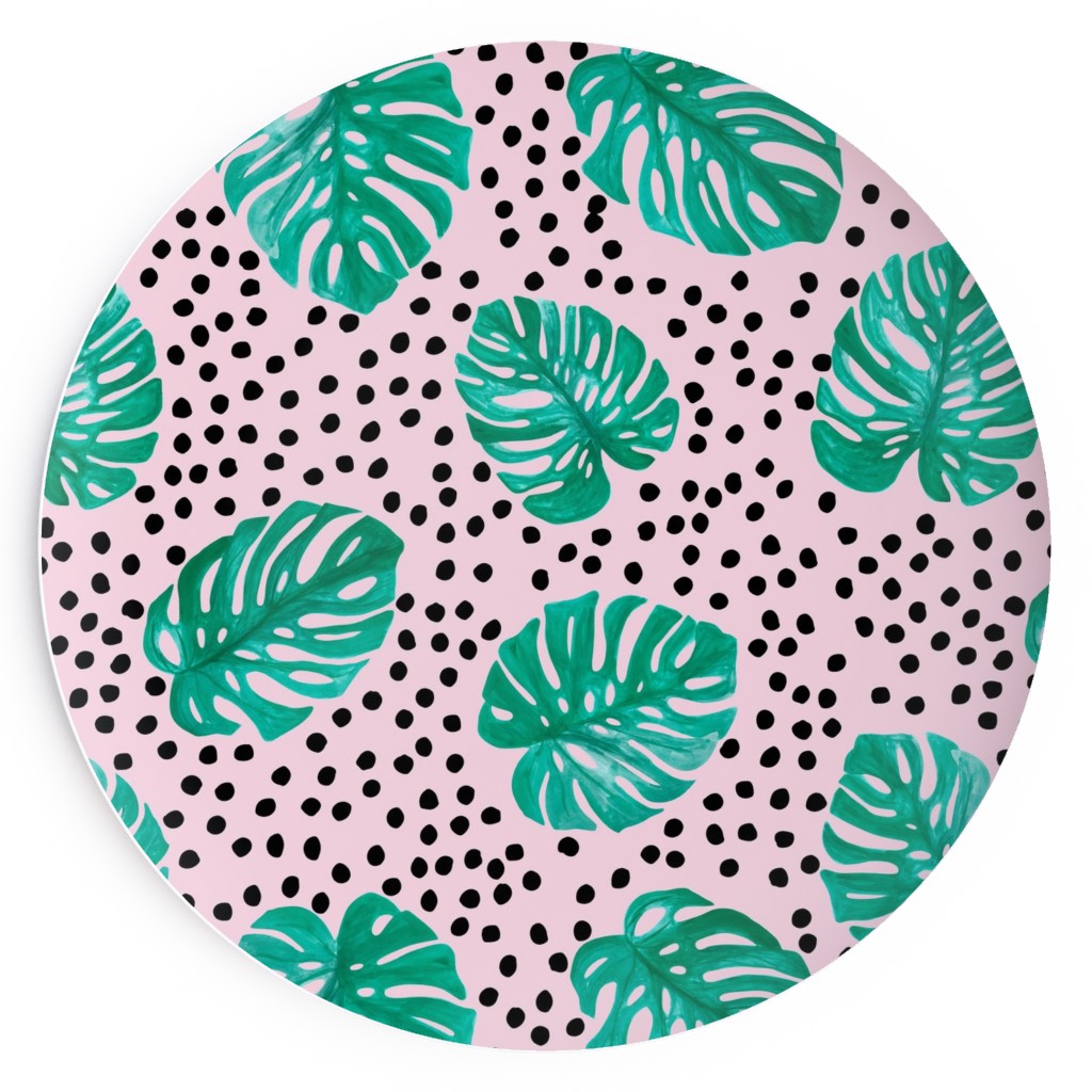 Tropical Monstera - Pink Salad Plate | Shutterfly