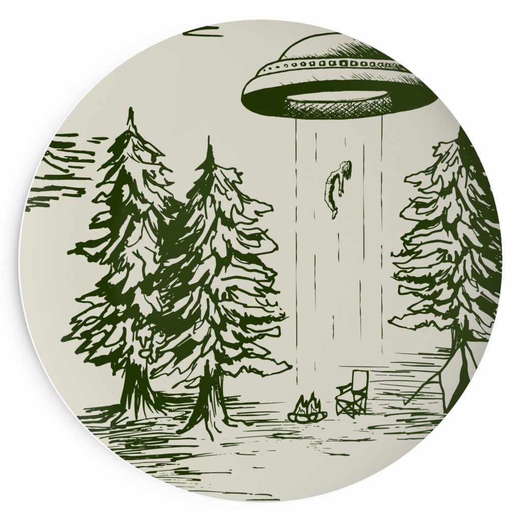Alien Abduction - Forest Green and Cream Salad Plate | Shutterfly