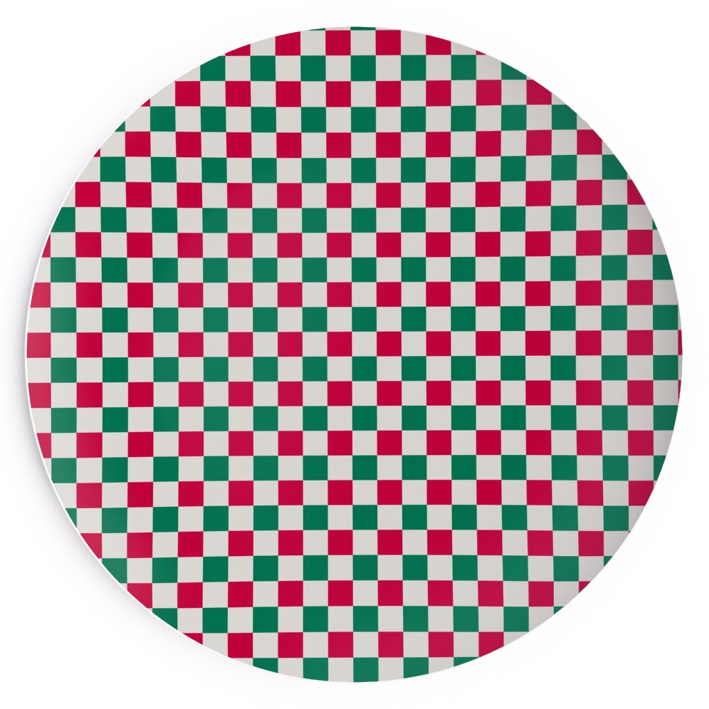 Winter Gingham - Red and Green Salad Plate | Shutterfly