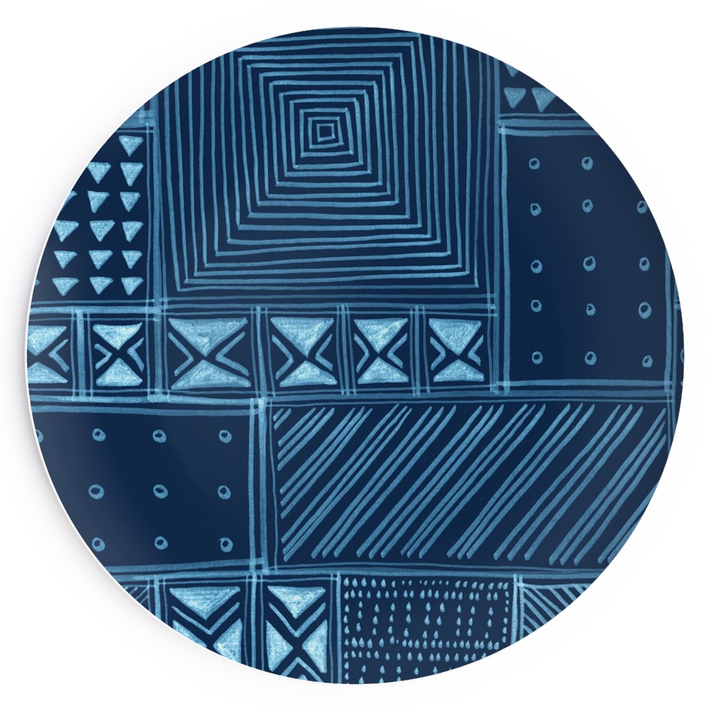 African Tribal Mud Cloth - Indigo Salad Plate | Shutterfly