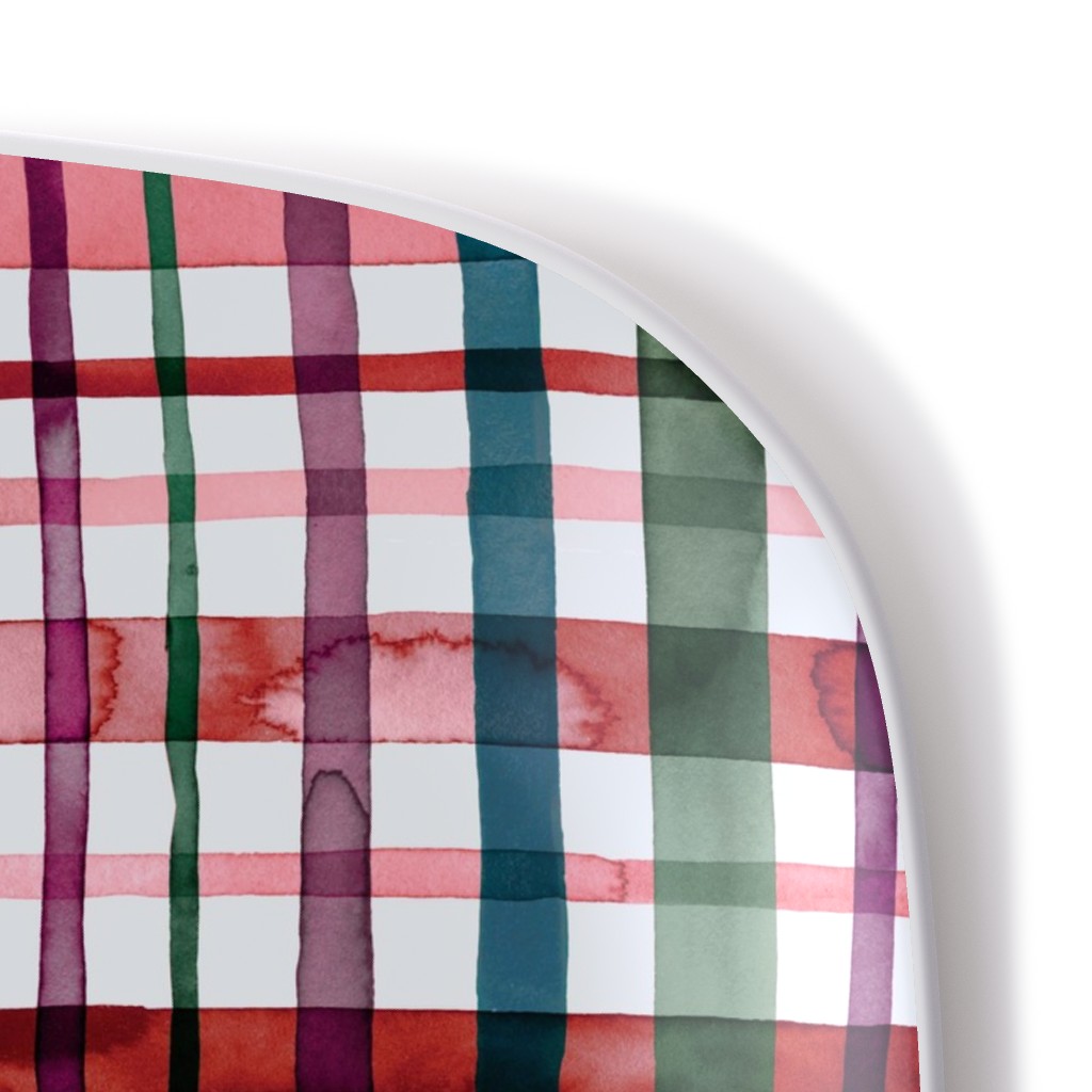Watercolor Gingham - Red and Green Serving Platter | Shutterfly
