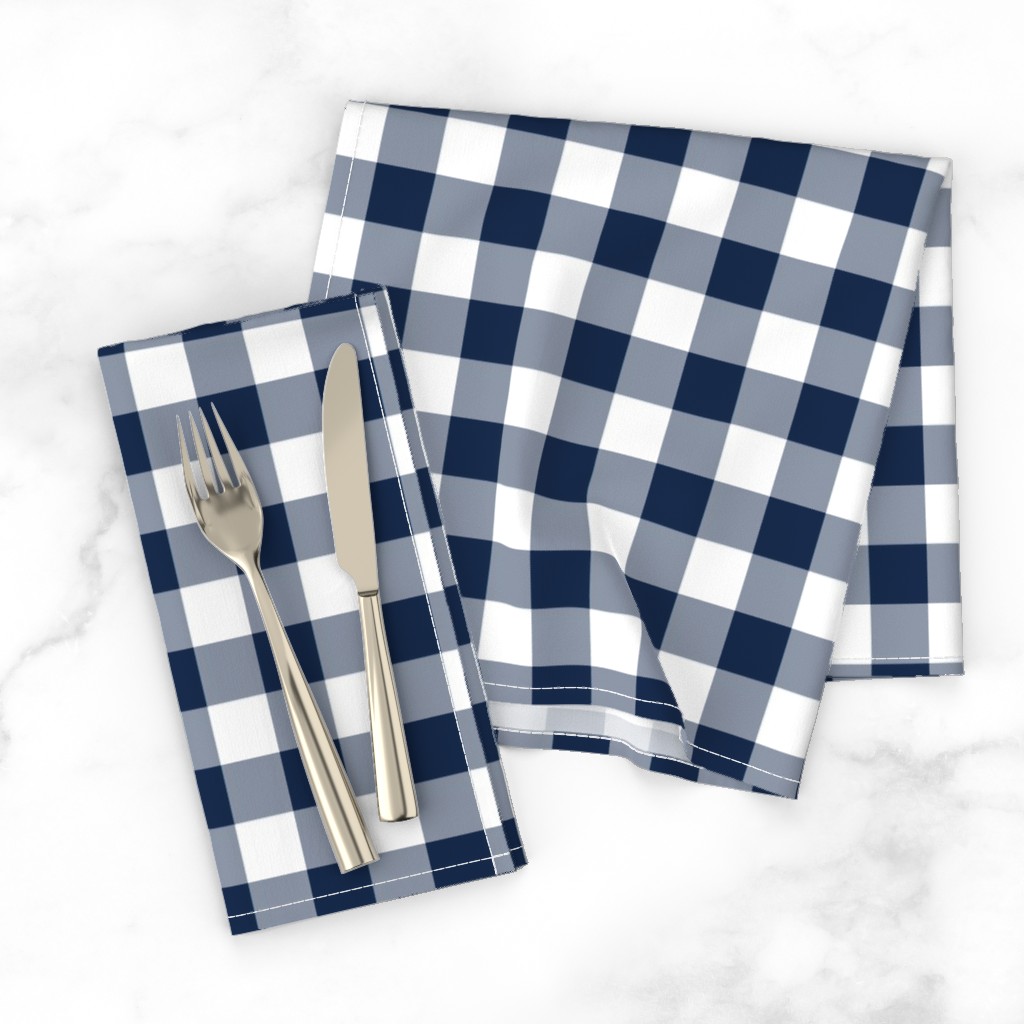 Gingham Check - Navy and White Cloth Napkin | Shutterfly