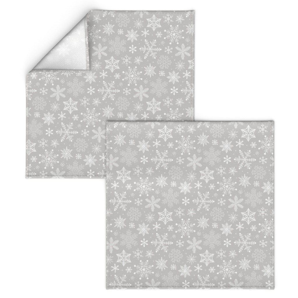 Snowflakes on Gray Cloth Napkin | Shutterfly