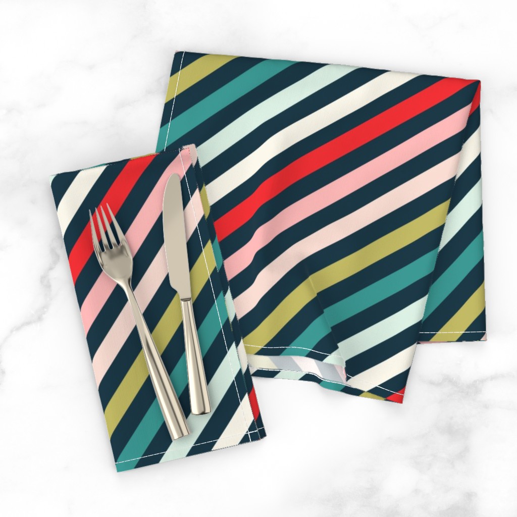 Diagonal Multicolor Stripe Cloth Napkin | Shutterfly