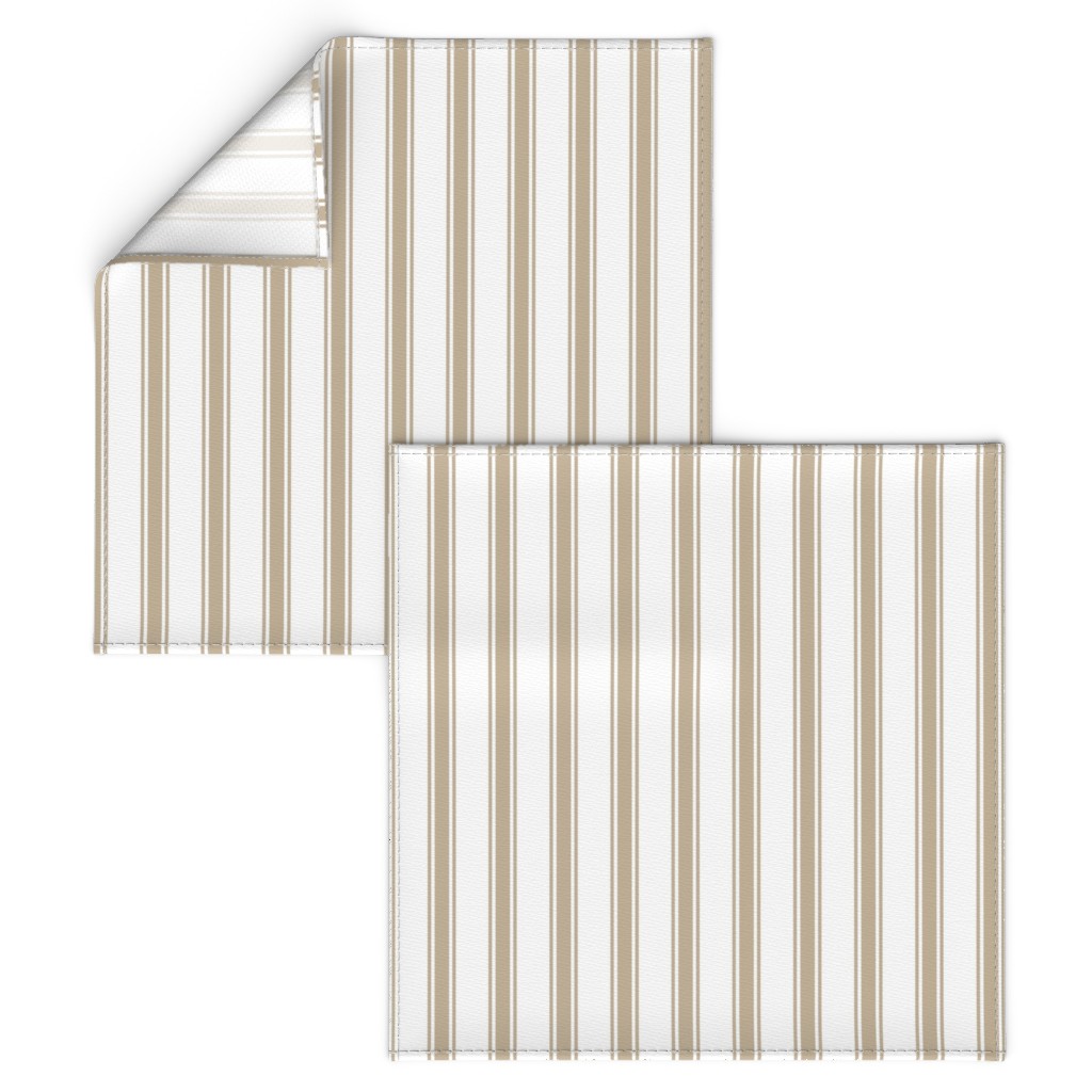 Farmhouse Ticking Stripe - Tan Cloth Napkin | Shutterfly