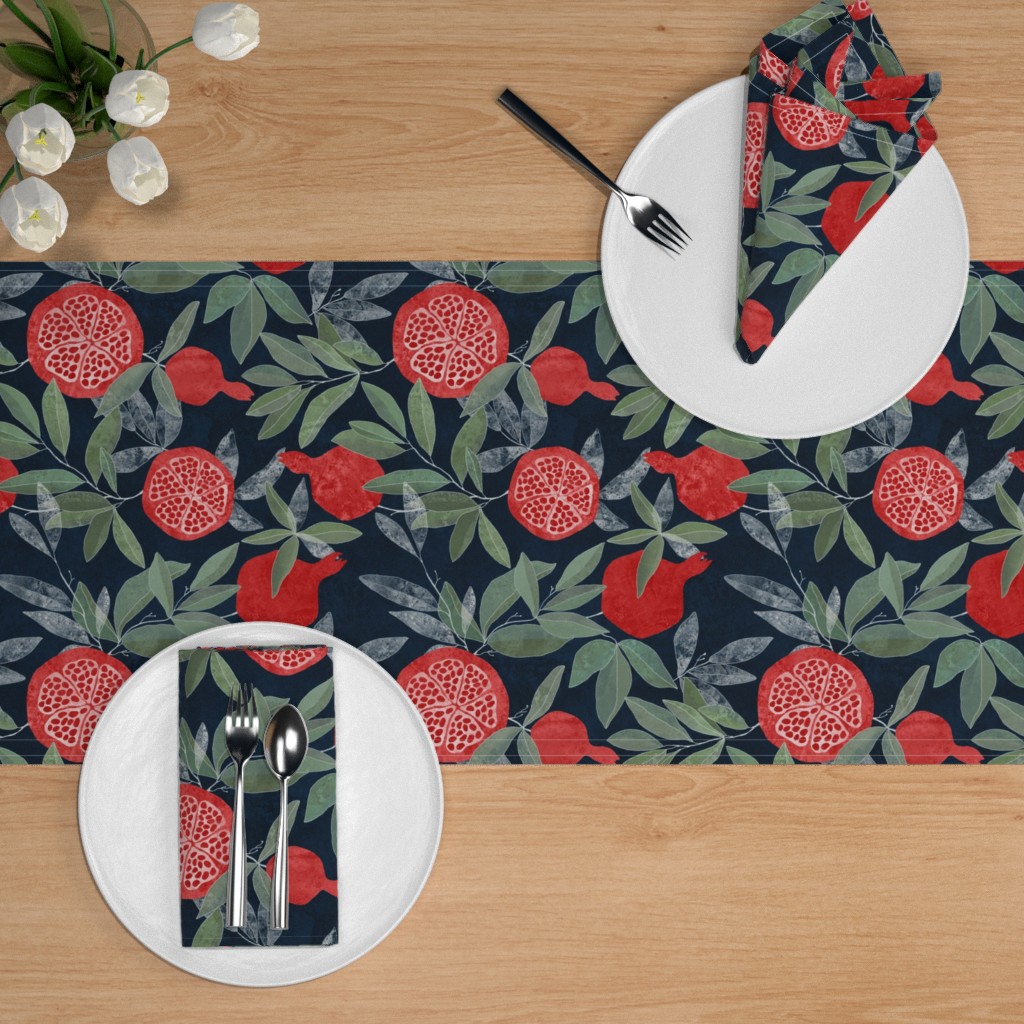 Pomegranate Garden - Dark Table Runner | Shutterfly