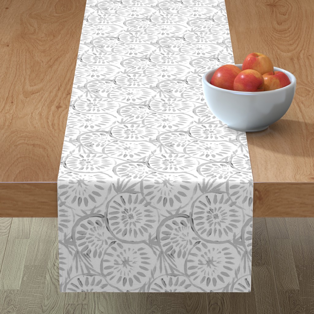 Medallions - Gray and White Table Runner | Shutterfly