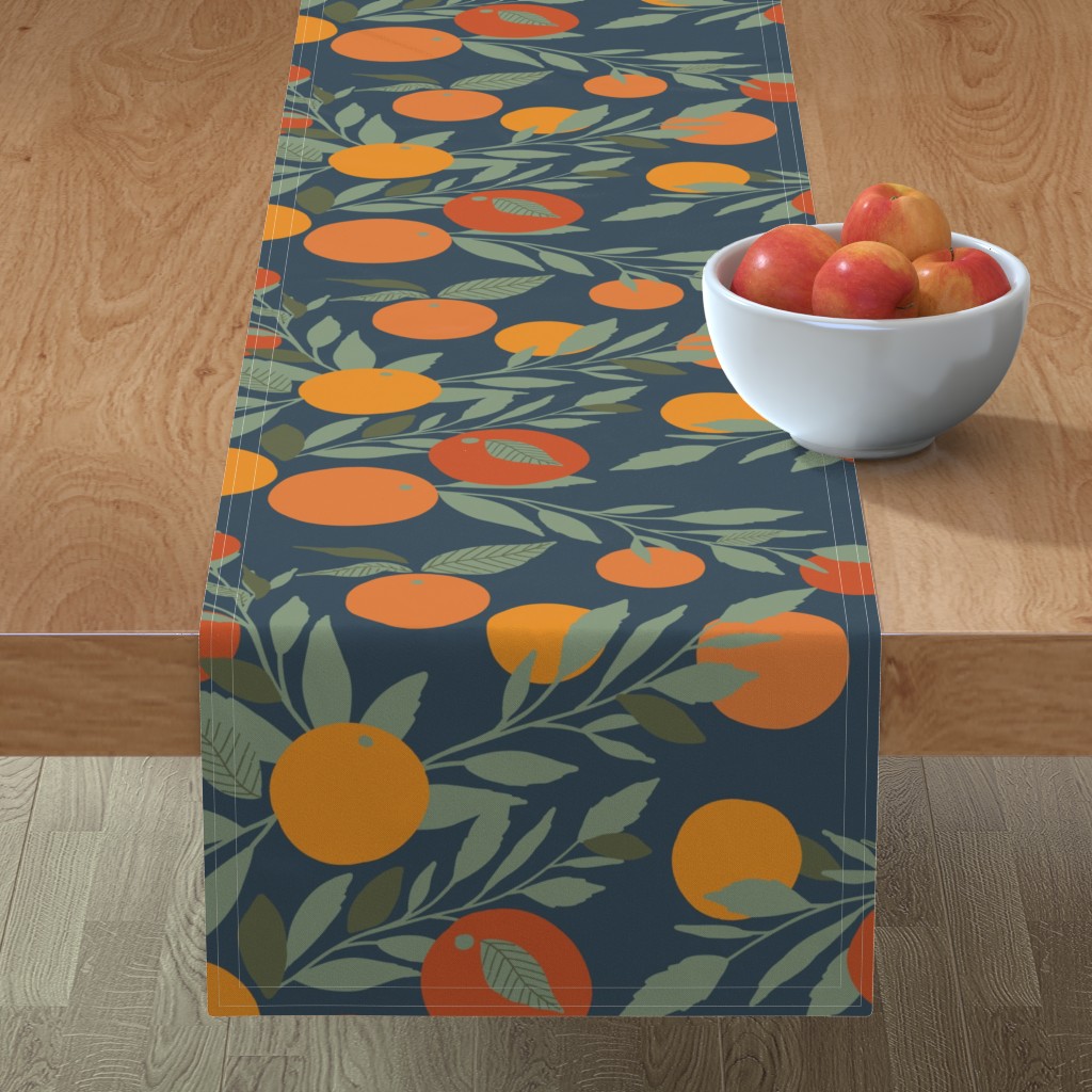 Tangerine - Orange & Navy Table Runner | Shutterfly