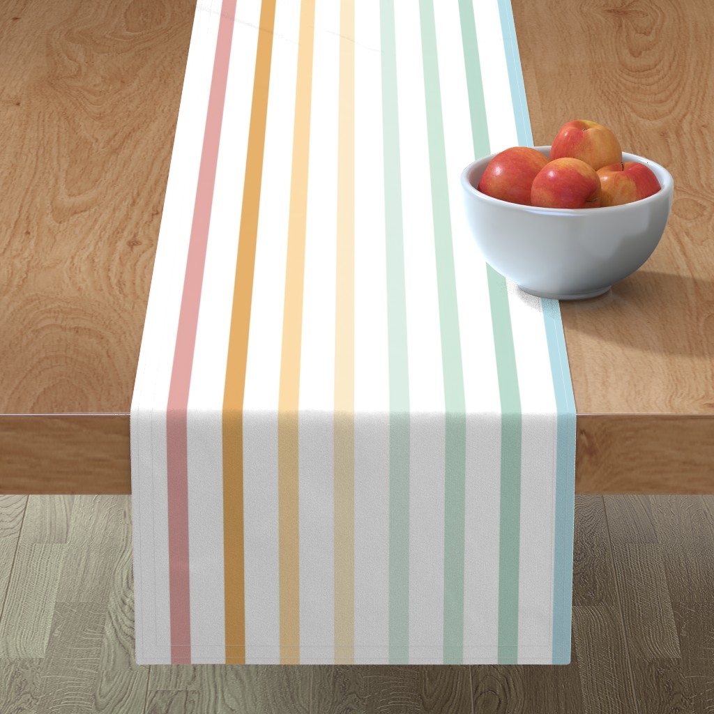 Rainbow Stripes - Pastel Table Runner | Shutterfly