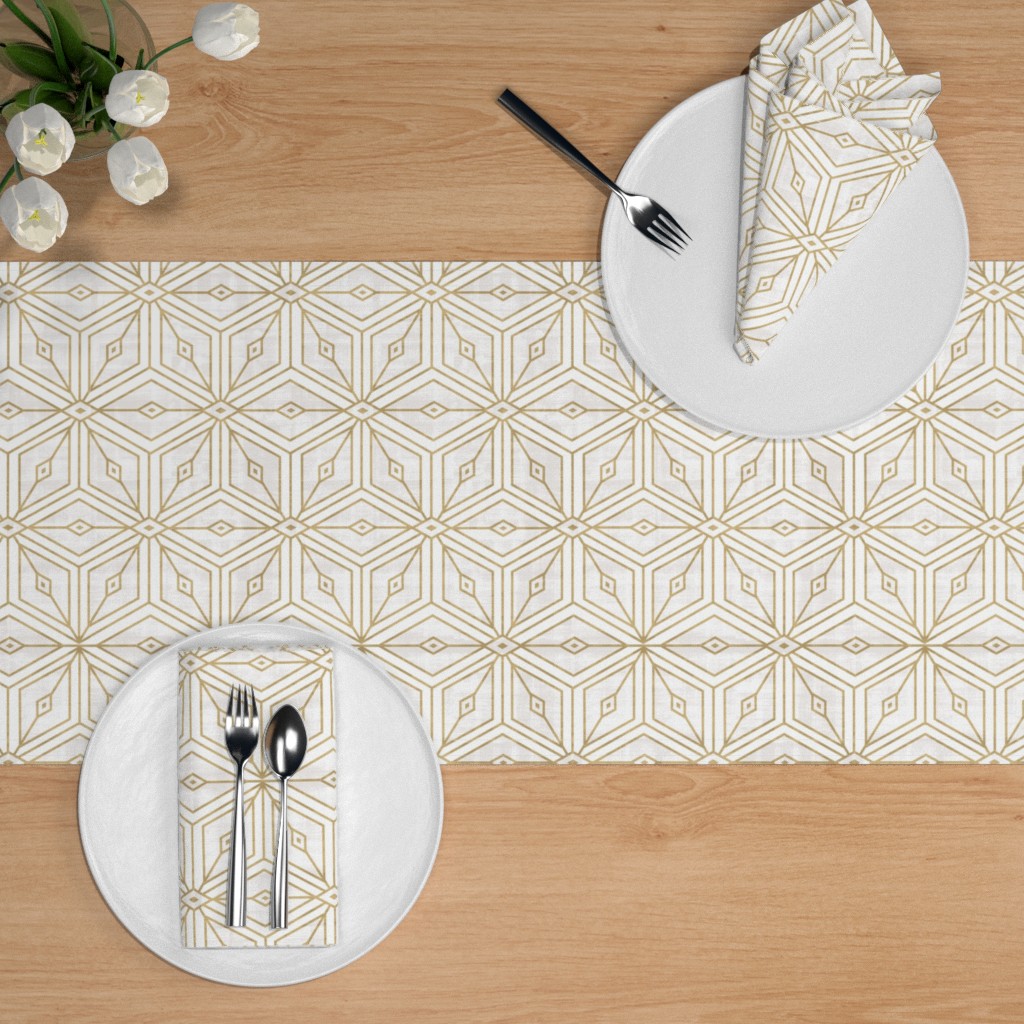Mod Star - White and Gold Table Runner | Shutterfly