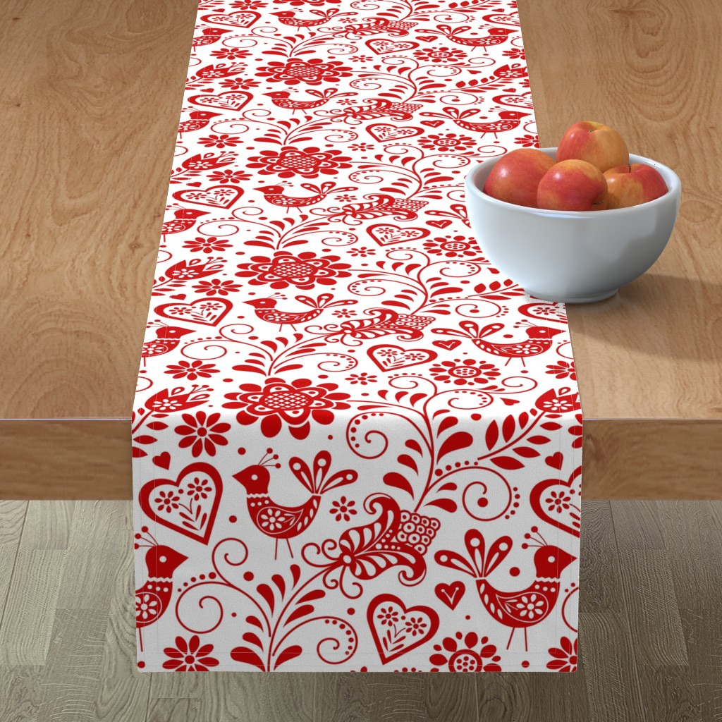 Scandinavian Folk - Red Table Runner | Shutterfly