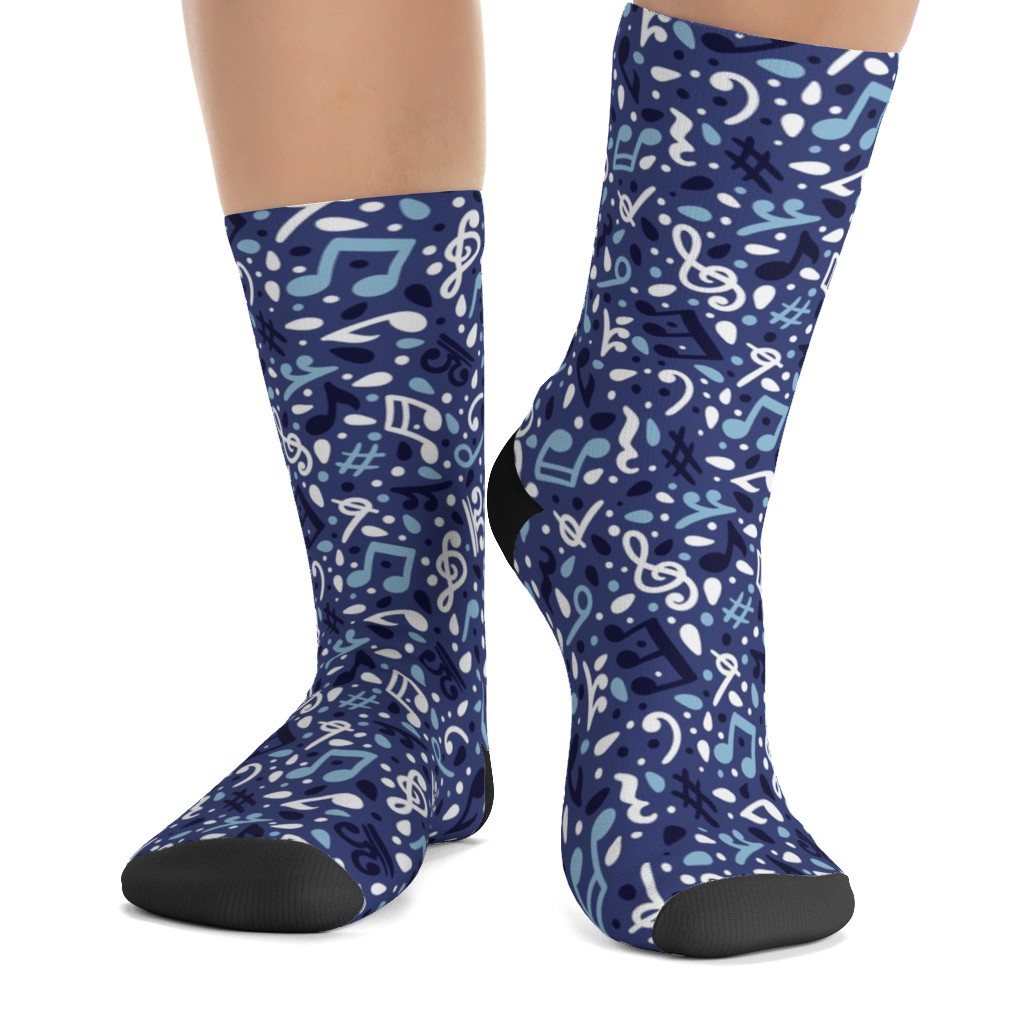 Music Notes and the Blues Custom Socks | Shutterfly