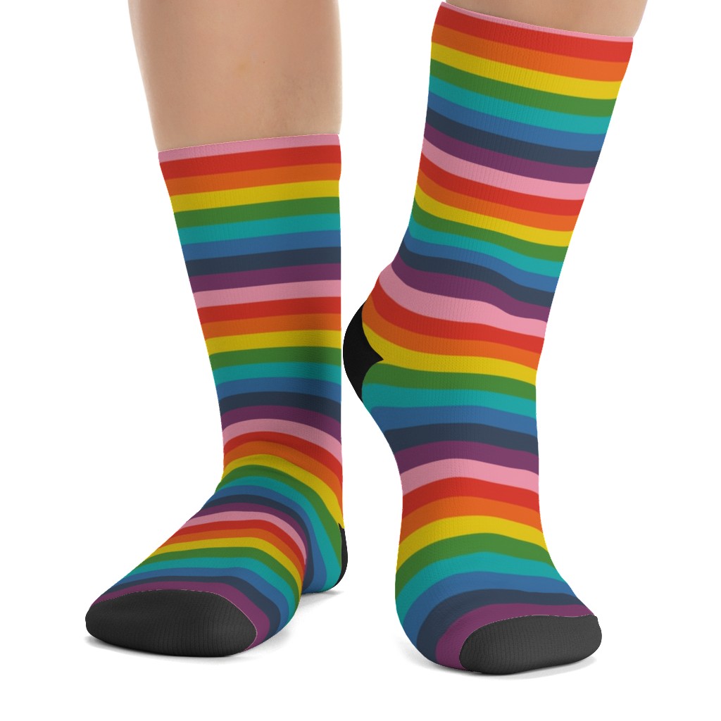 Colorful Live - Rainbow Stripe Custom Socks | Shutterfly