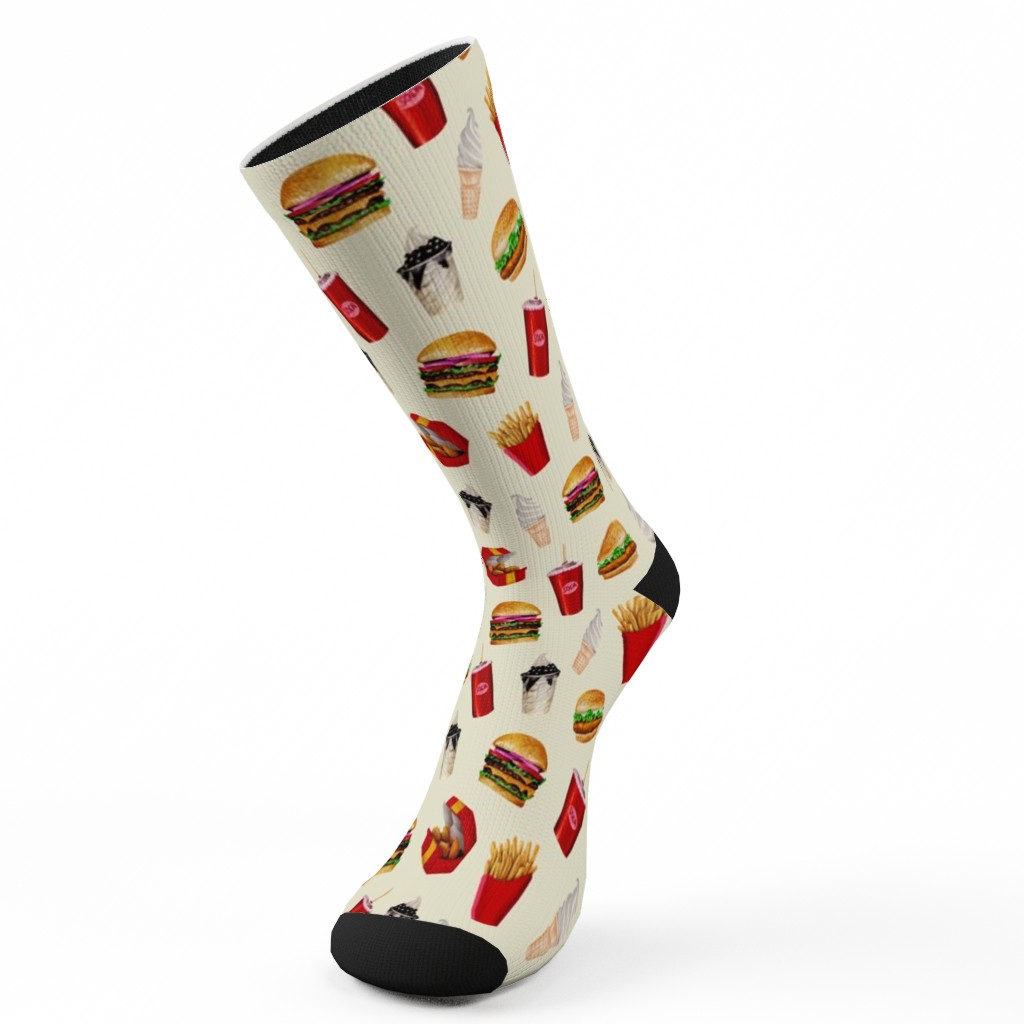 Fast Food Burgers Fries and Sundaes - Multicolor Custom Socks | Shutterfly