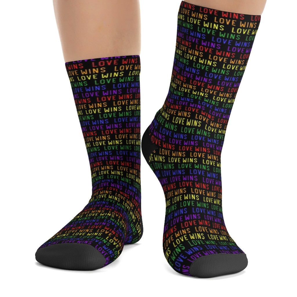Love Wins Rainbow Custom Socks | Shutterfly