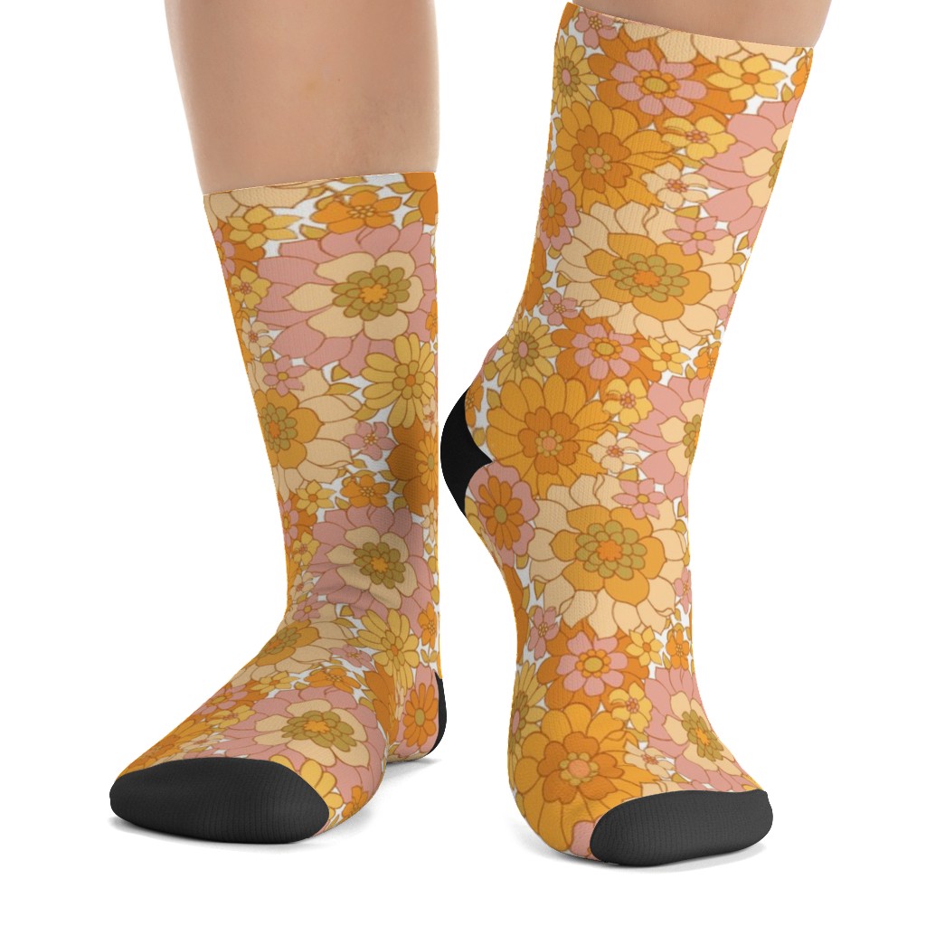 Avery Retro Floral Custom Socks | Shutterfly