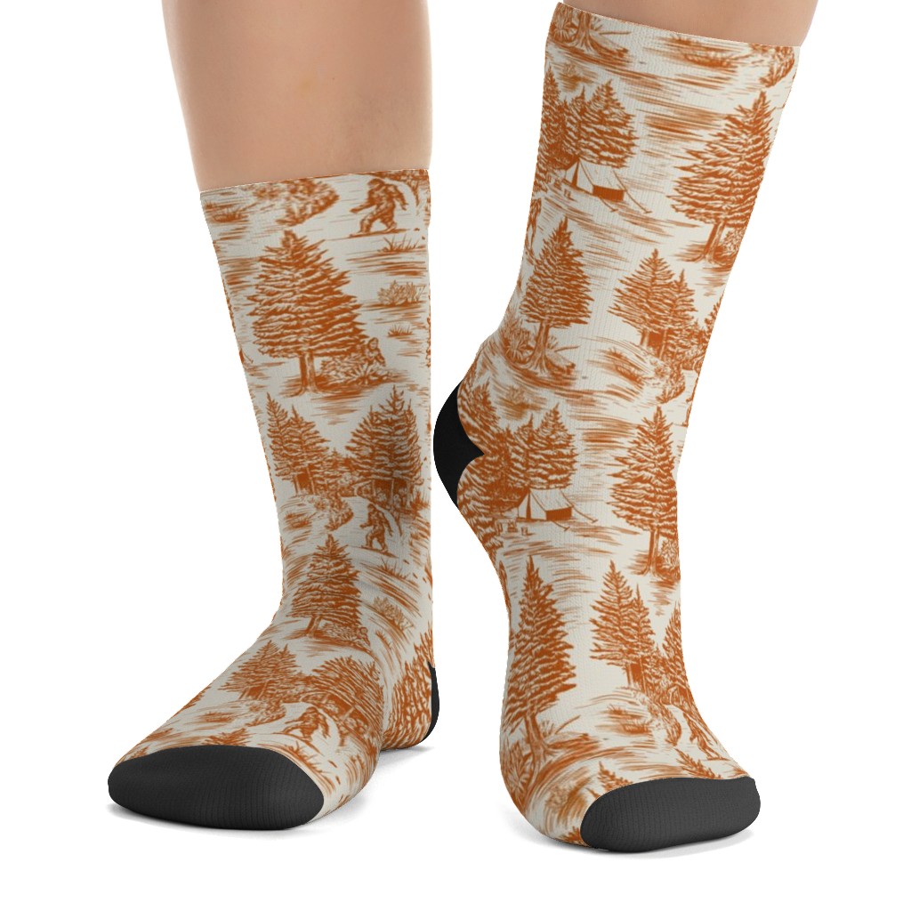 Bigfoot Sasquatch Toile De Jouy Custom Socks | Shutterfly