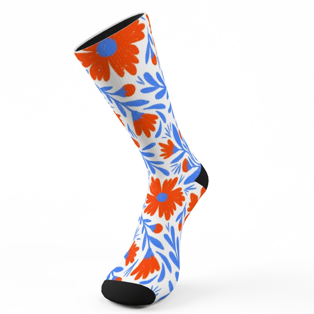 Floral Drop - Red and Blue Custom Socks | Shutterfly
