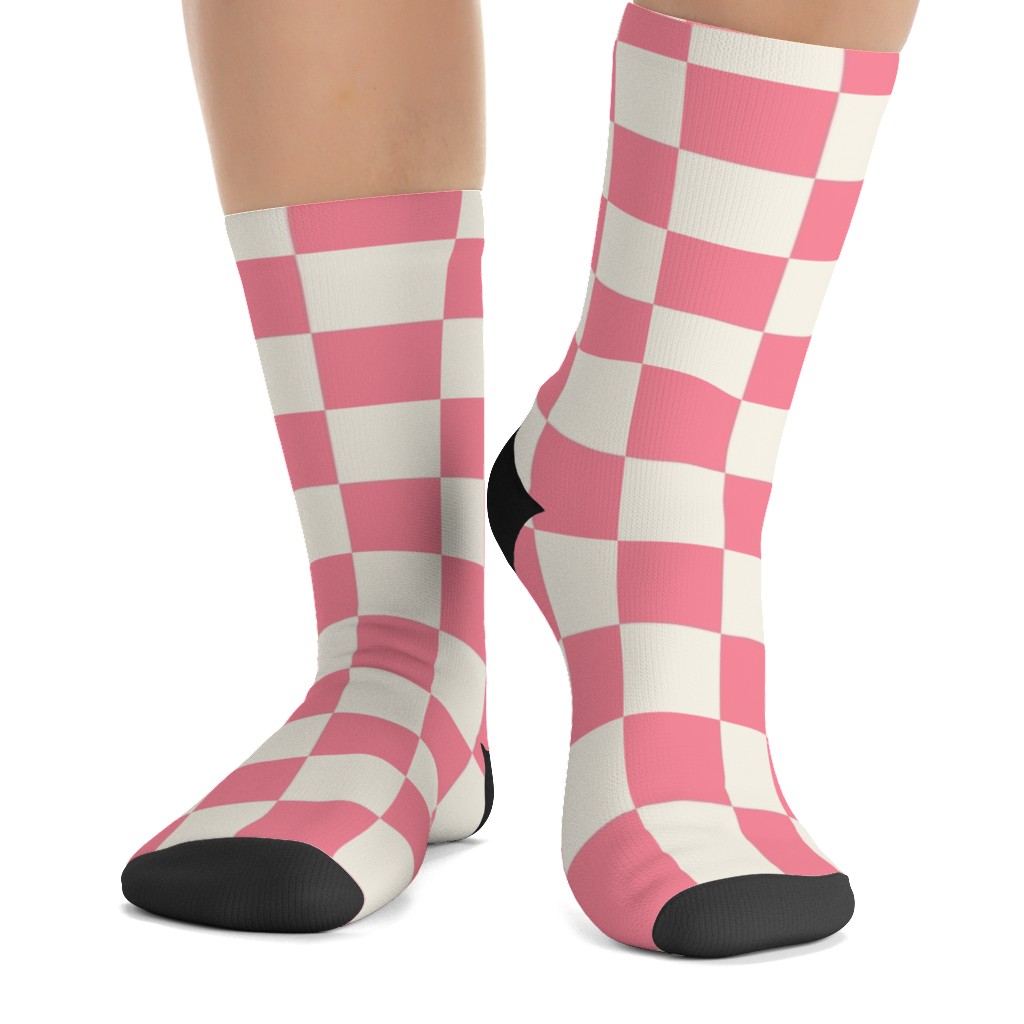 Checkered Pattern - Pink Custom Socks | Shutterfly