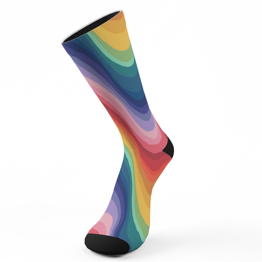Wavy Rainbow Stripes - Multicolor Custom Socks | Shutterfly