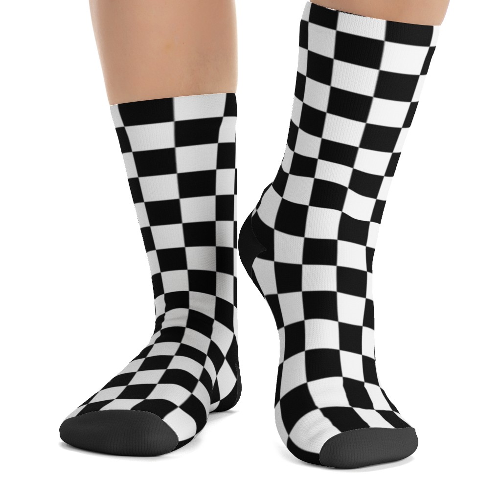 Checker - Black and White Custom Socks | Shutterfly