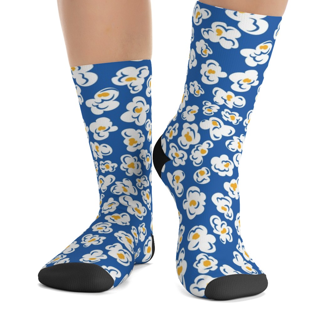 Pop, Pop, Popcorn - Blue Custom Socks | Shutterfly