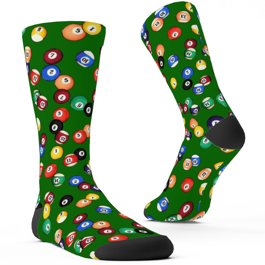 Billiards Balls on Felt - Multicolor Custom Socks | Shutterfly