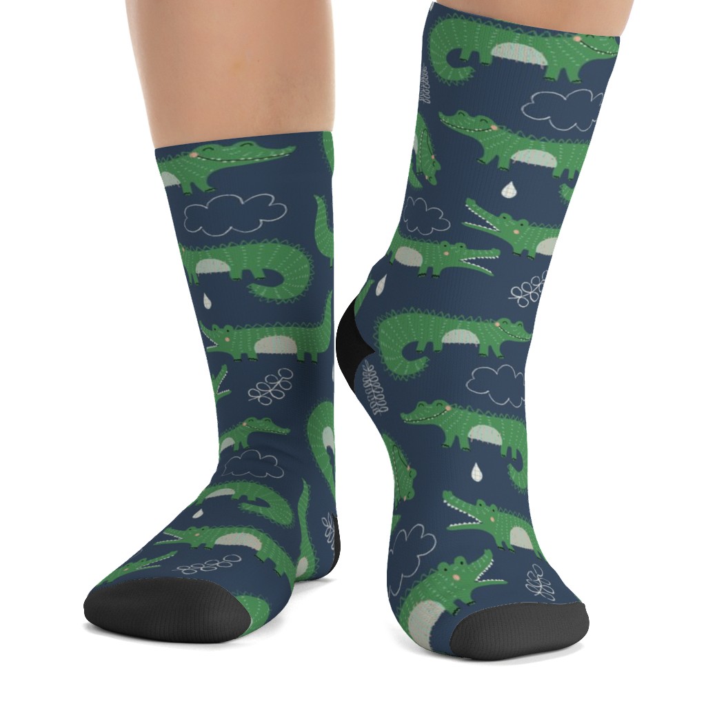 Cute Alligators - Green Custom Socks | Shutterfly
