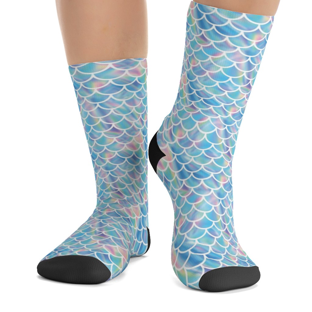 Mermaid Scales - Blue Custom Socks | Shutterfly