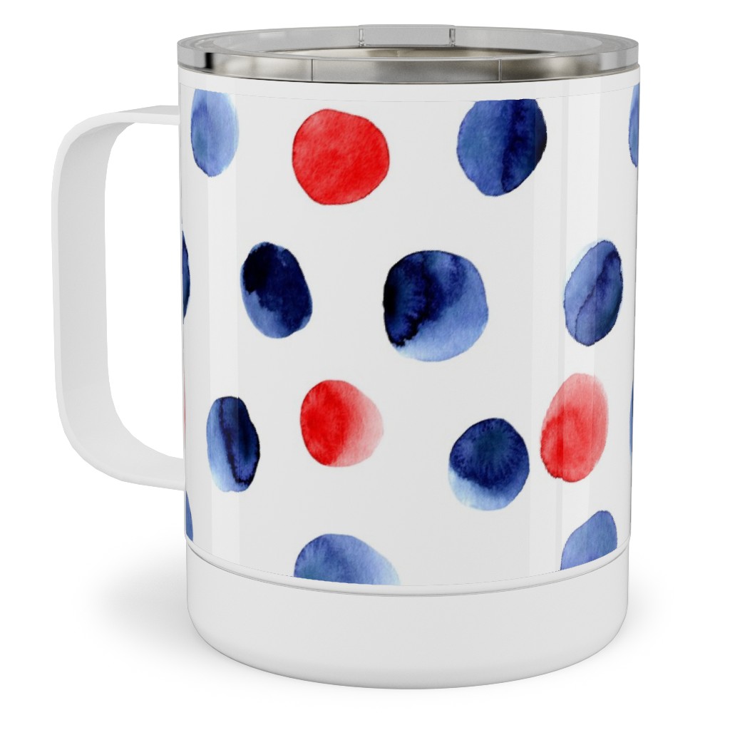 Red and Blue Watercolor Dots Stainless Steel Mug | Shutterfly