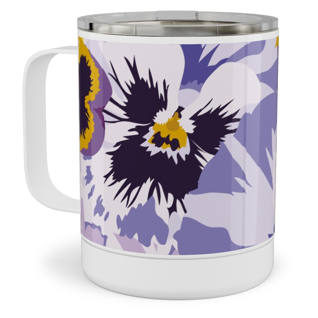 Pansy By Numbers - Purple Stainless Steel Mug | Shutterfly