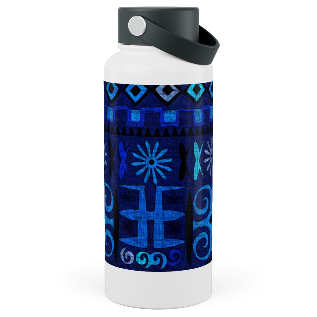 Indigo - Geometric Stainless Steel Wide Mouth Water Bottle | Shutterfly
