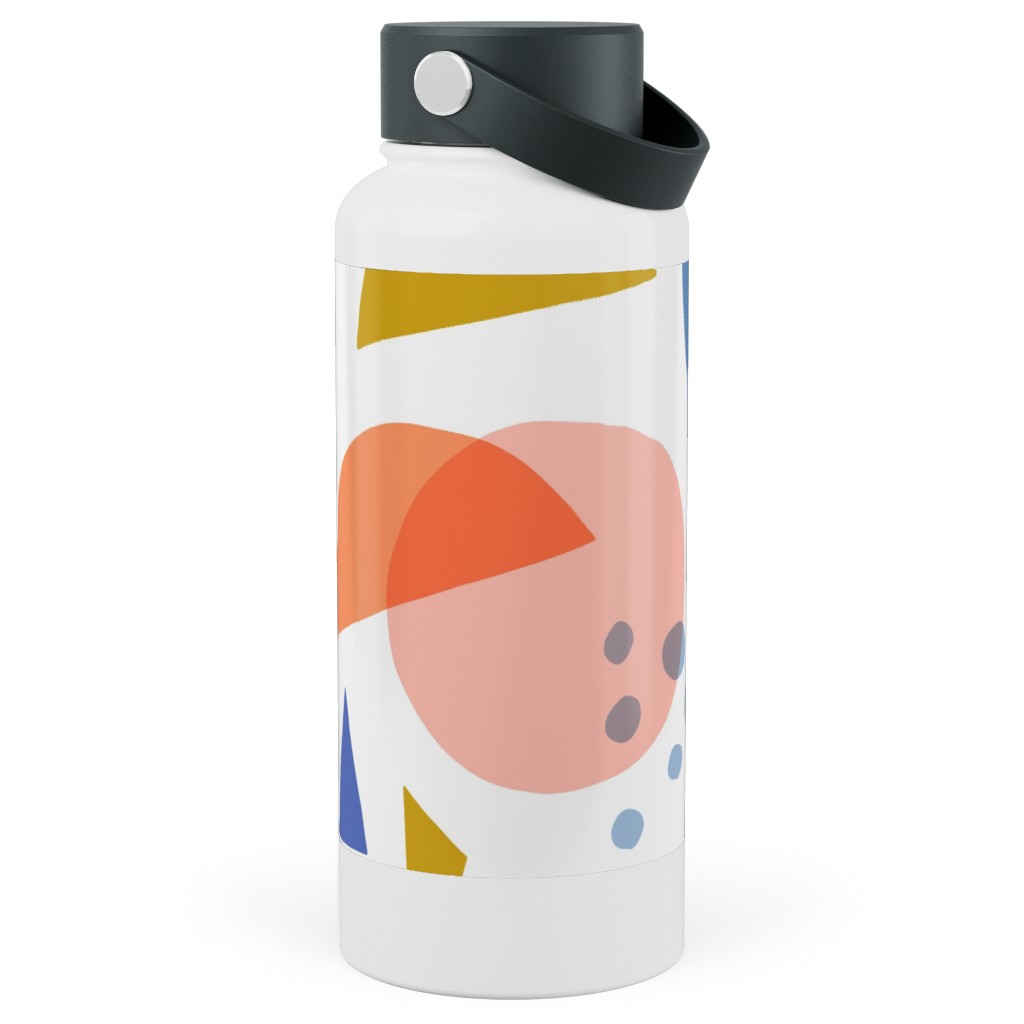 Abstract Circles and Triangles - Multi Stainless Steel Wide Mouth Water ...