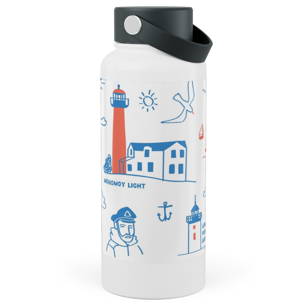 Cape Cod- Blue Stainless Steel Wide Mouth Water Bottle | Shutterfly