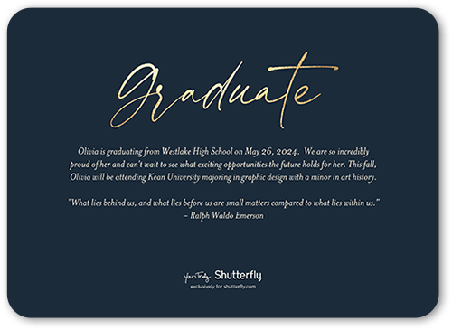 Grad Script 5x7 Stationery Card by Yours Truly | Shutterfly