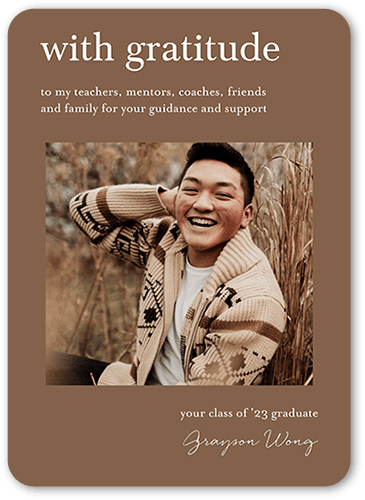Grateful Grad 5x7 Stationery Card by Yours Truly | Shutterfly
